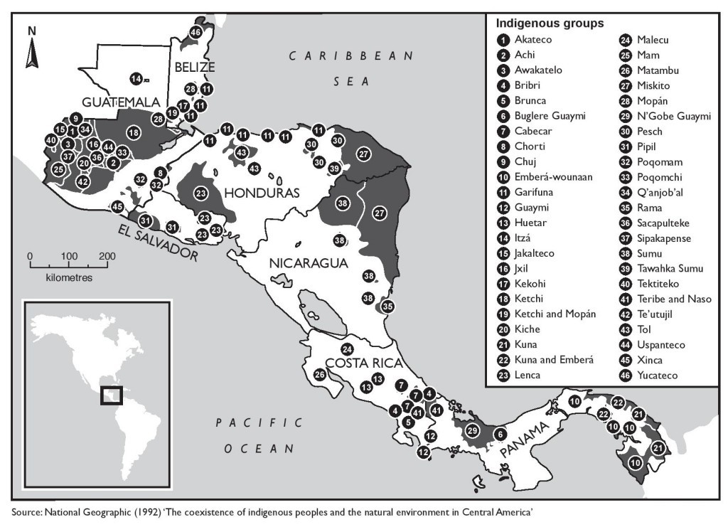 Indigenous territories of Central America [map] - The Violence of ...